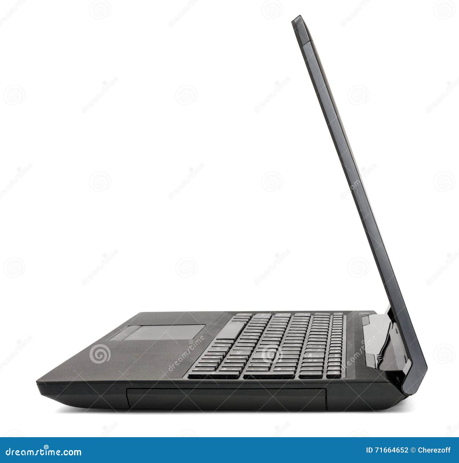Black laptop side view stock photo. Image of computer - 71664652