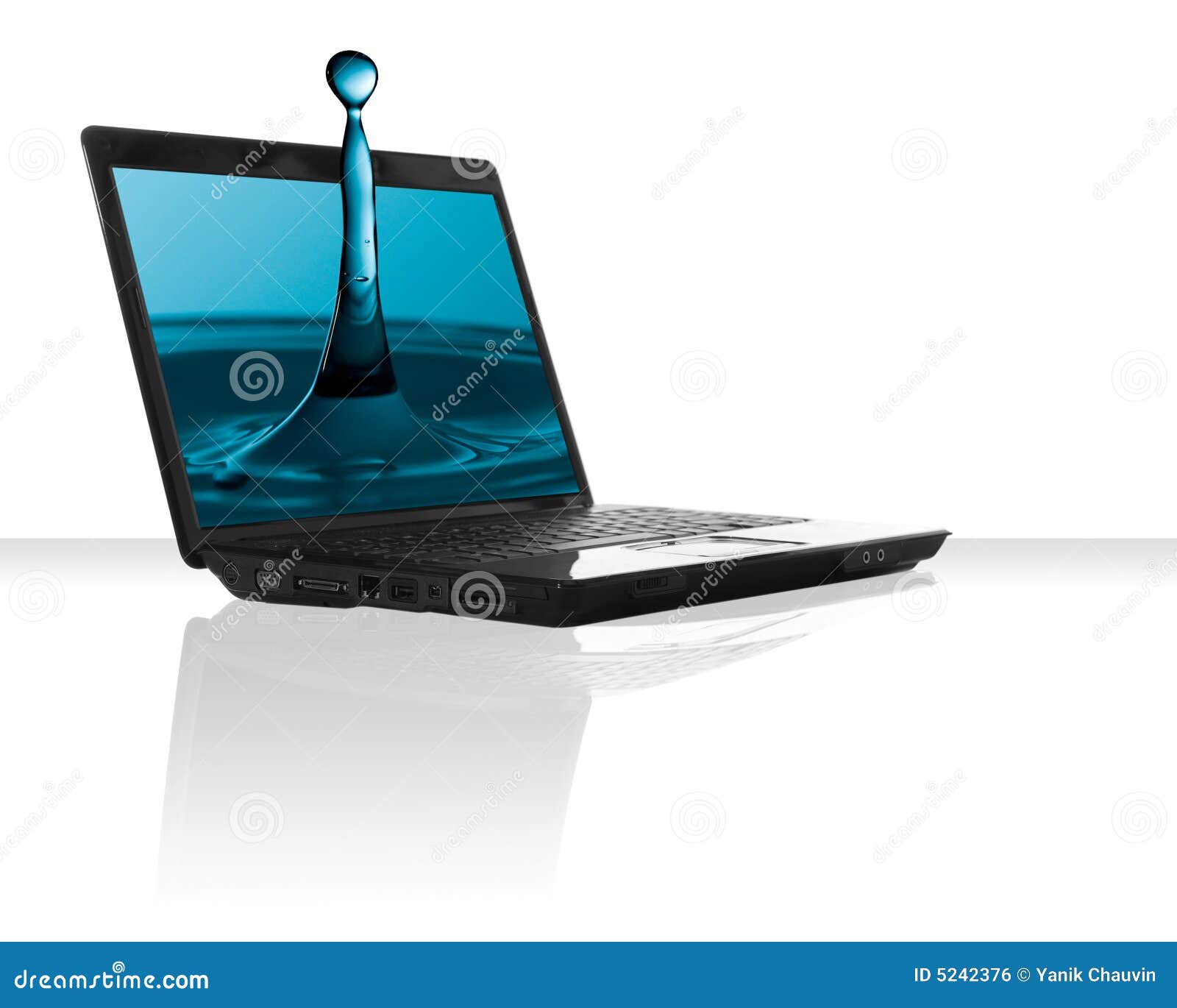 Black laptop Water stock photo. Image of monitor, electronic - 5242376