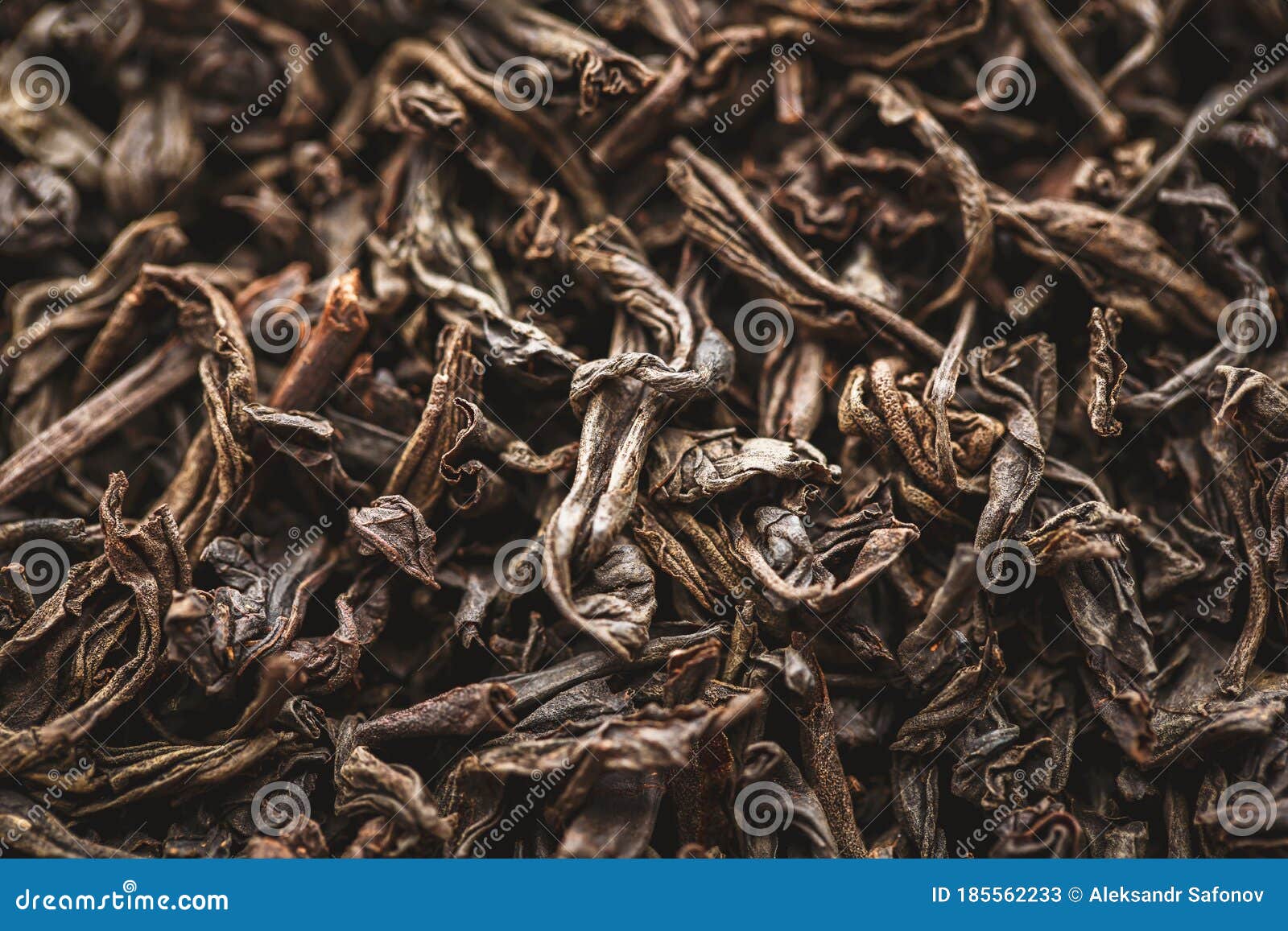 Black Large-leaf Tea As a Background. Texture of Dry Black Tea Leaves ...