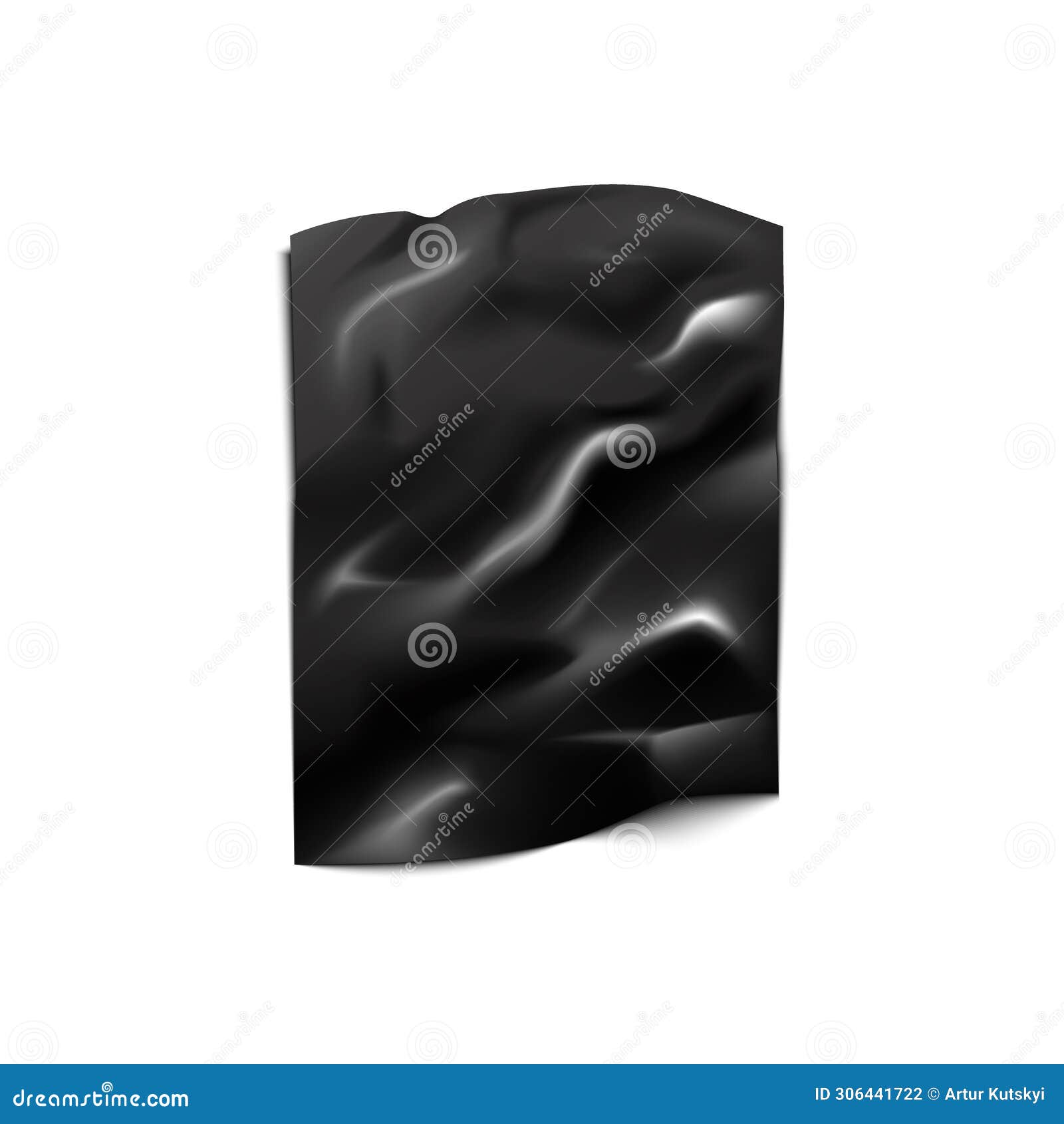 Black Latex Fabric, 3D Rectangular Satin or Silk Cloth with Wrinkles ...