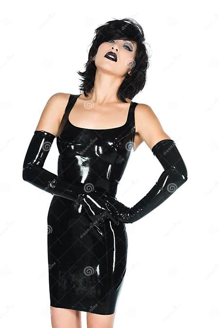 Black Latex Stock Image Image Of Female Slender Young 35797339