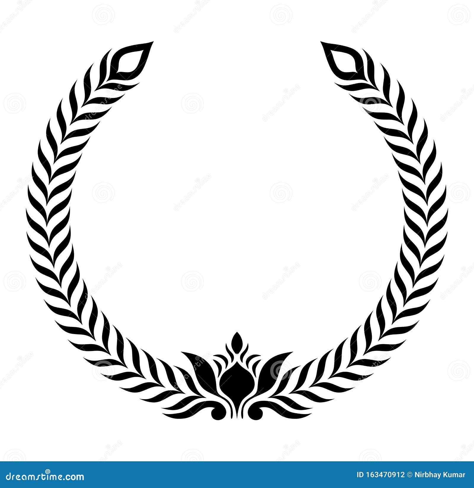 Black Laurel Wreath Vector Design Stock Vector - Illustration of farm ...
