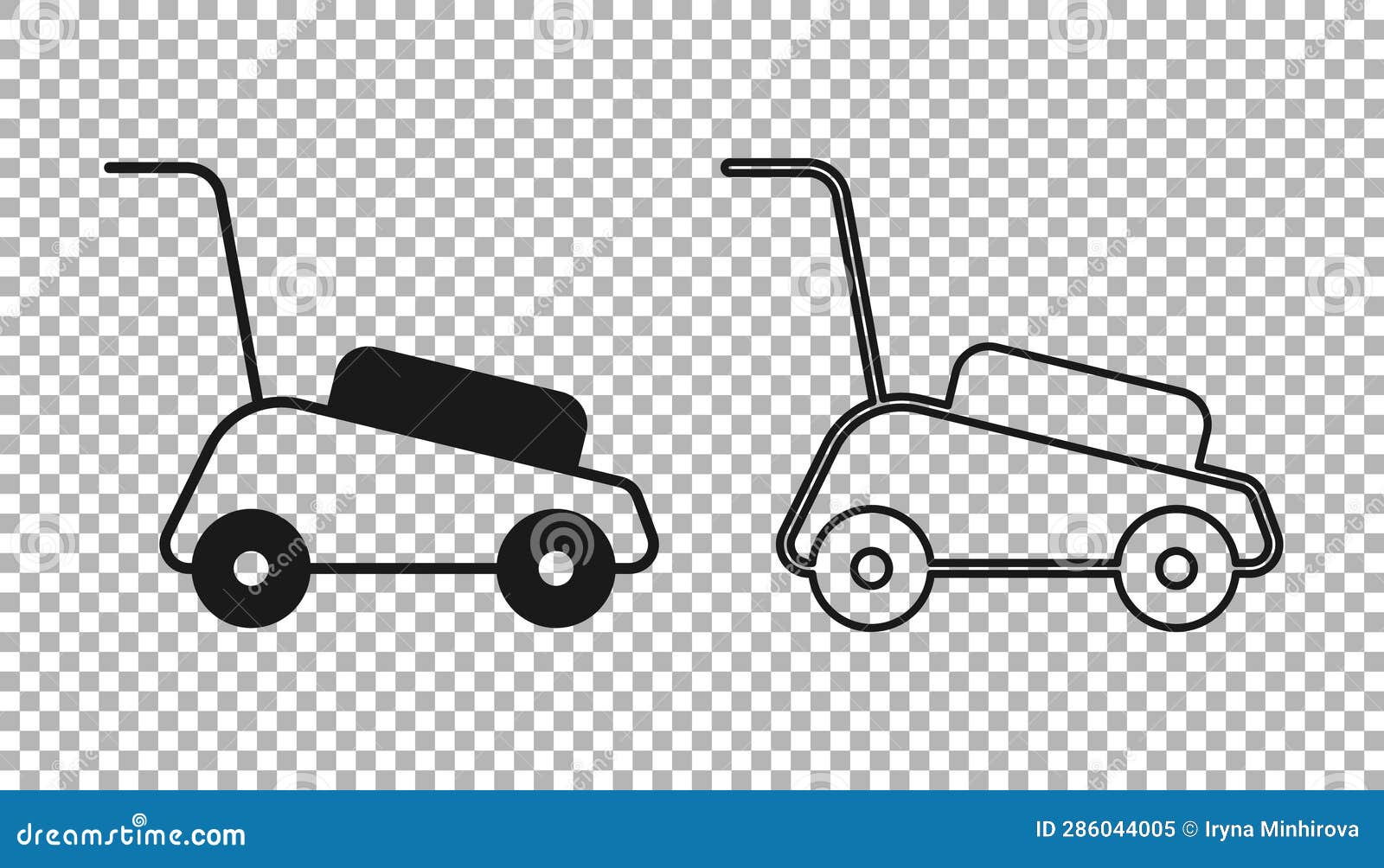 Black Lawn Mower Icon Isolated on Transparent Background. Lawn Mower ...