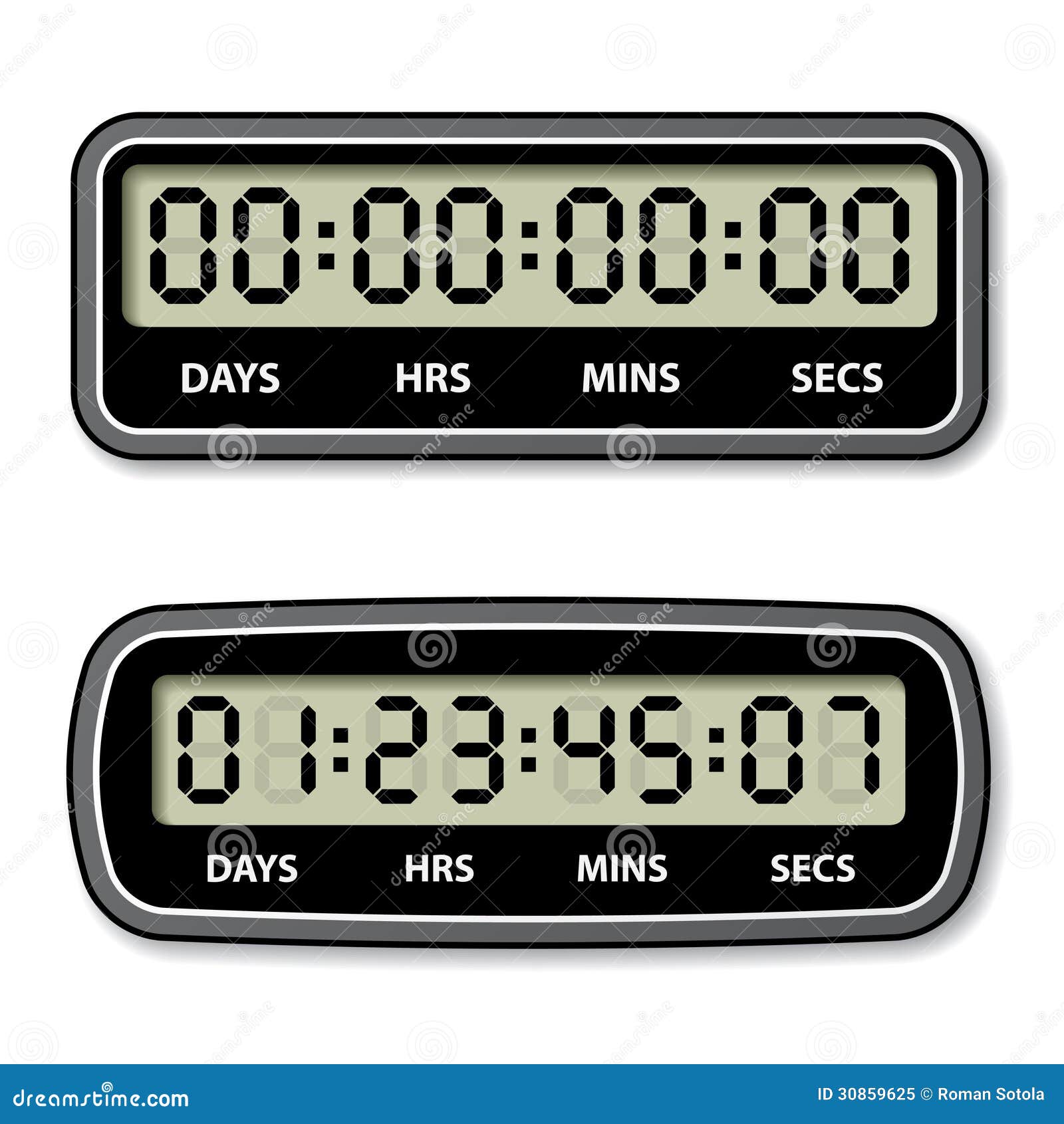 Black LCD Counter - Countdown Timer Stock Vector - Illustration of ...