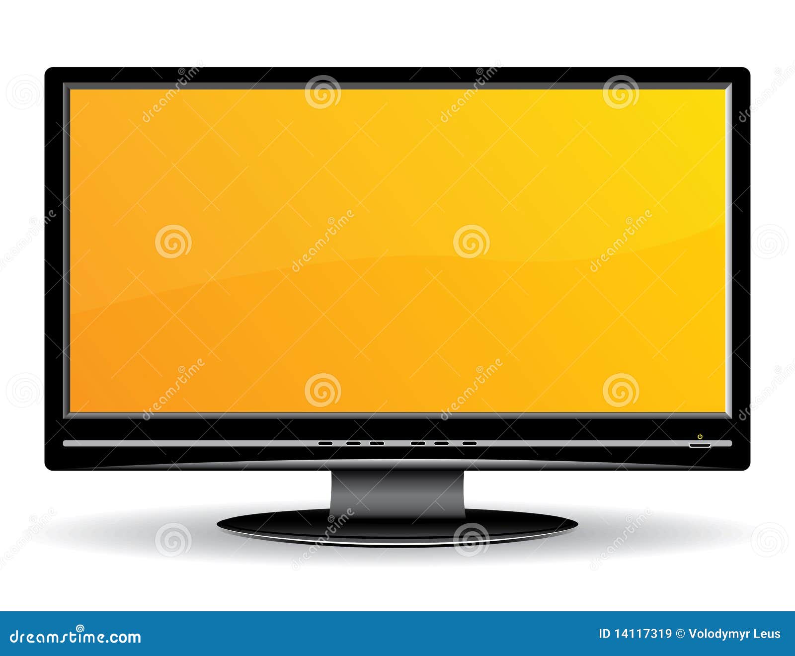 Black lcd monitor stock vector. Illustration of plasmic - 14117319
