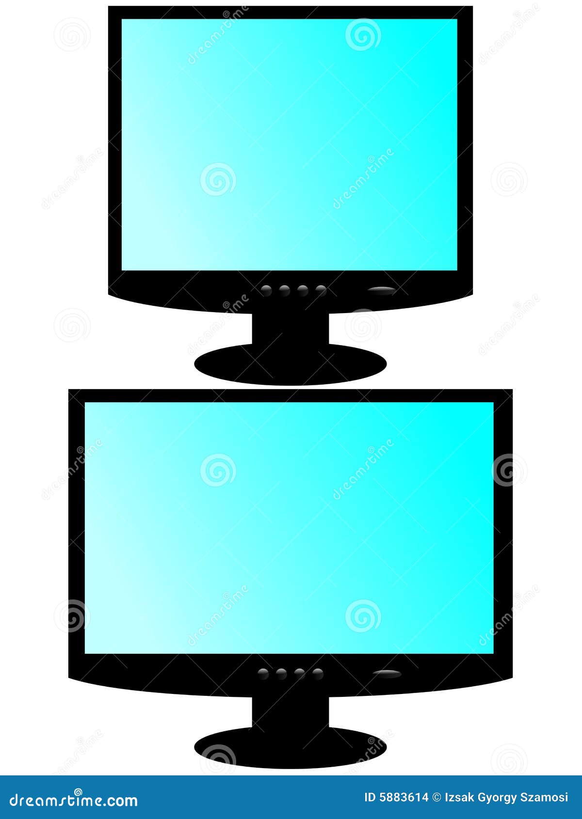 Black LCD monitor stock vector. Illustration of thin, media - 5883614