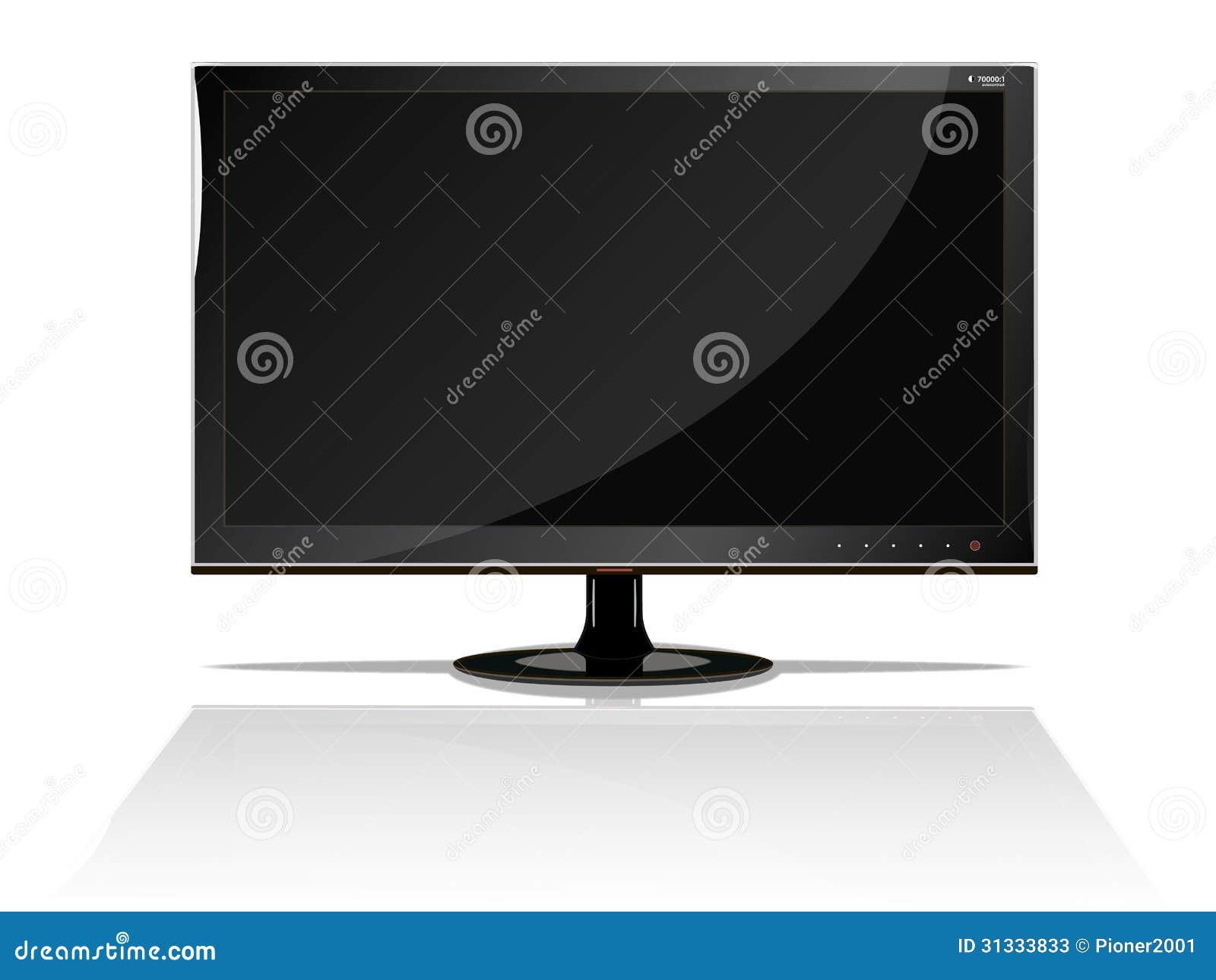 Black lcd monitor stock vector. Illustration of flat - 31333833