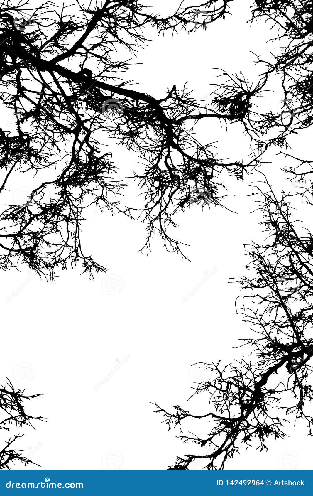 Black Leafless Tree Branches Stock Vector - Illustration of tree, shape ...