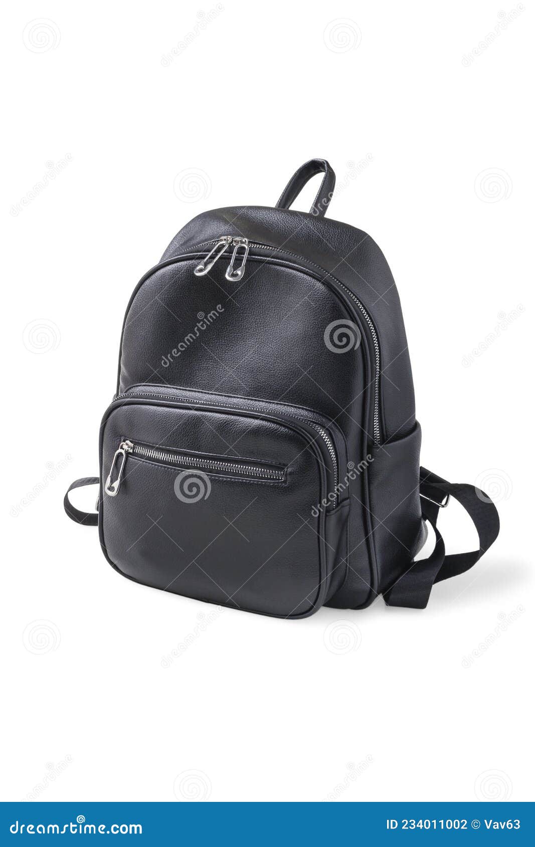 Black leather backpack stock photo. Image of clothing - 234011002