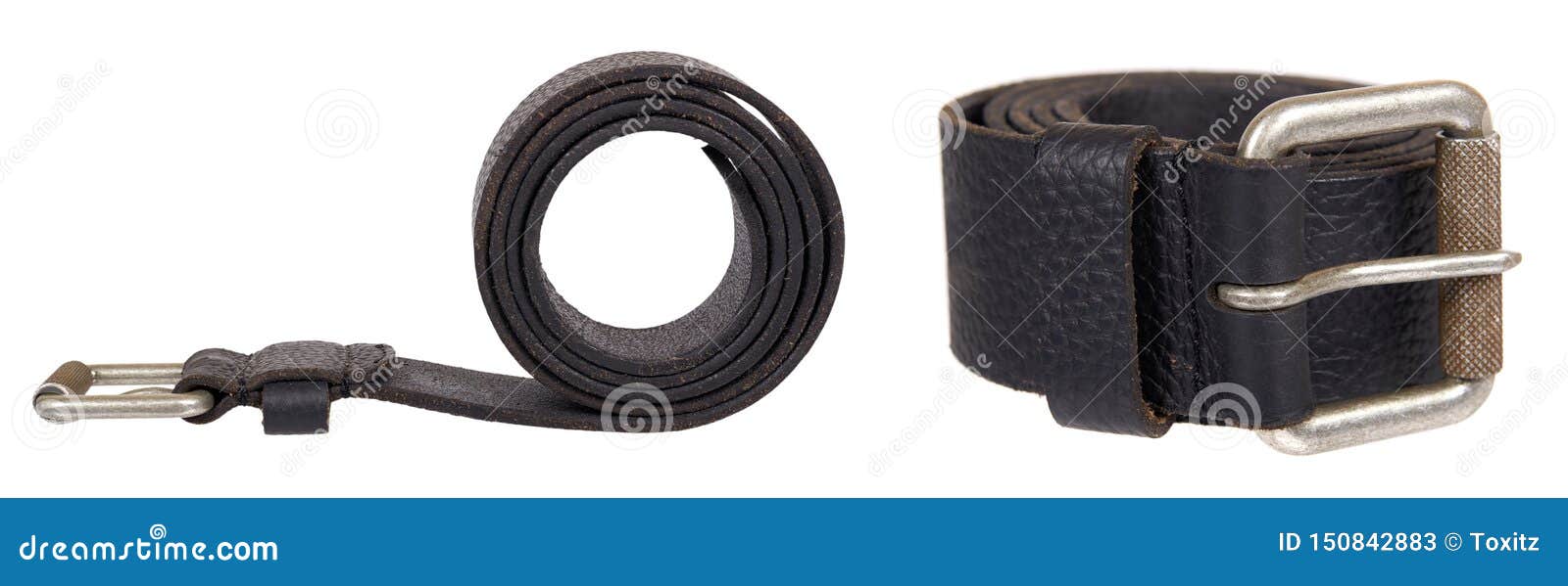 Black Leather Belt, Classic Accessory, Set and Collection Stock Image ...