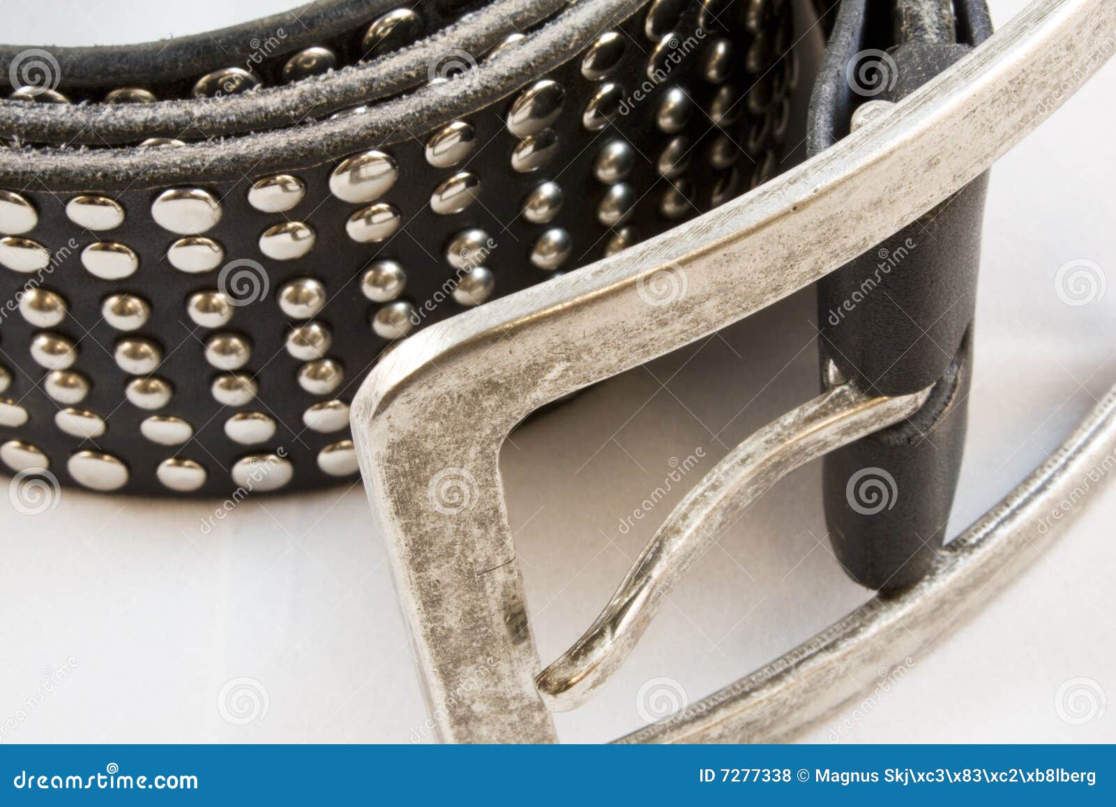 Black Leather Belt with Nails Closeup Stock Photo - Image of elegance ...