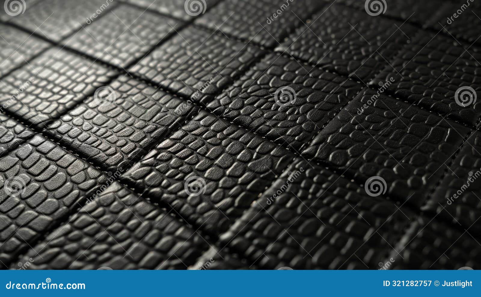 Black Leather with a Bold Rectangular Grid Pattern Adding a Modern and ...