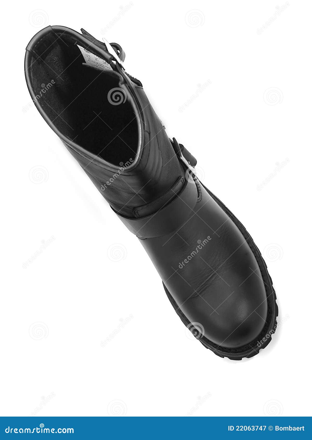 Black Leather Boot from Above Stock Image - Image of dress, gear: 22063747