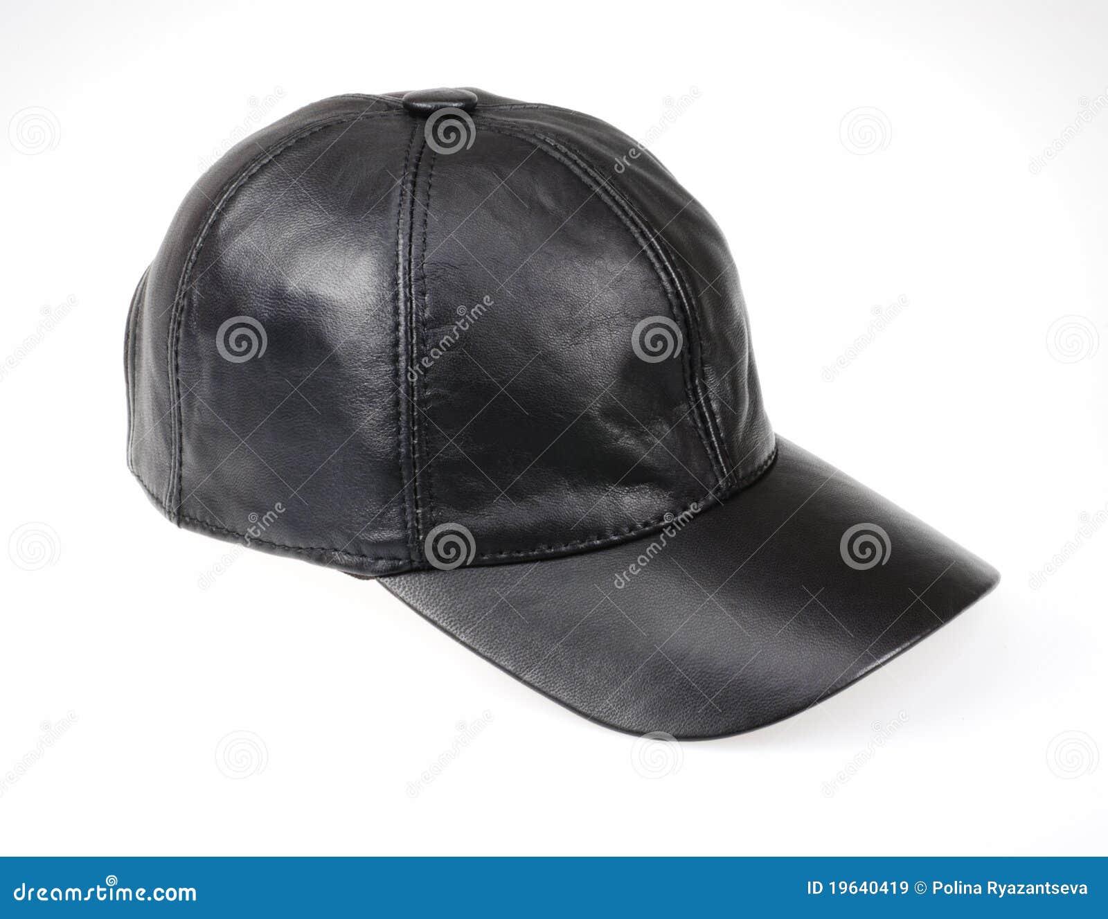 Black leather cap stock image. Image of white, cover - 19640419