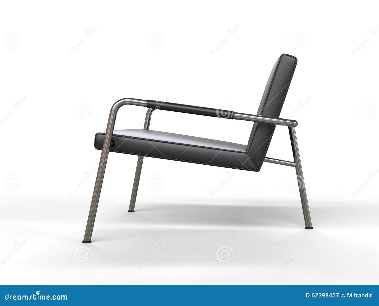 Black Leather Chair - Side View Stock Image - Image of fashion ...