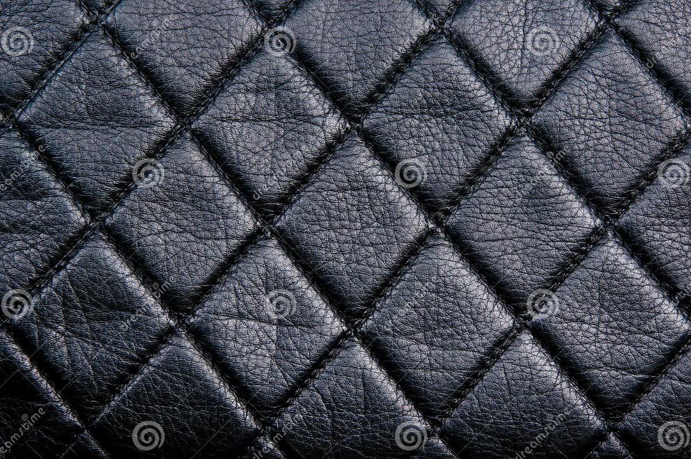 Black Leather Diamon Pattern Stock Photo - Image of black, thread: 55412360