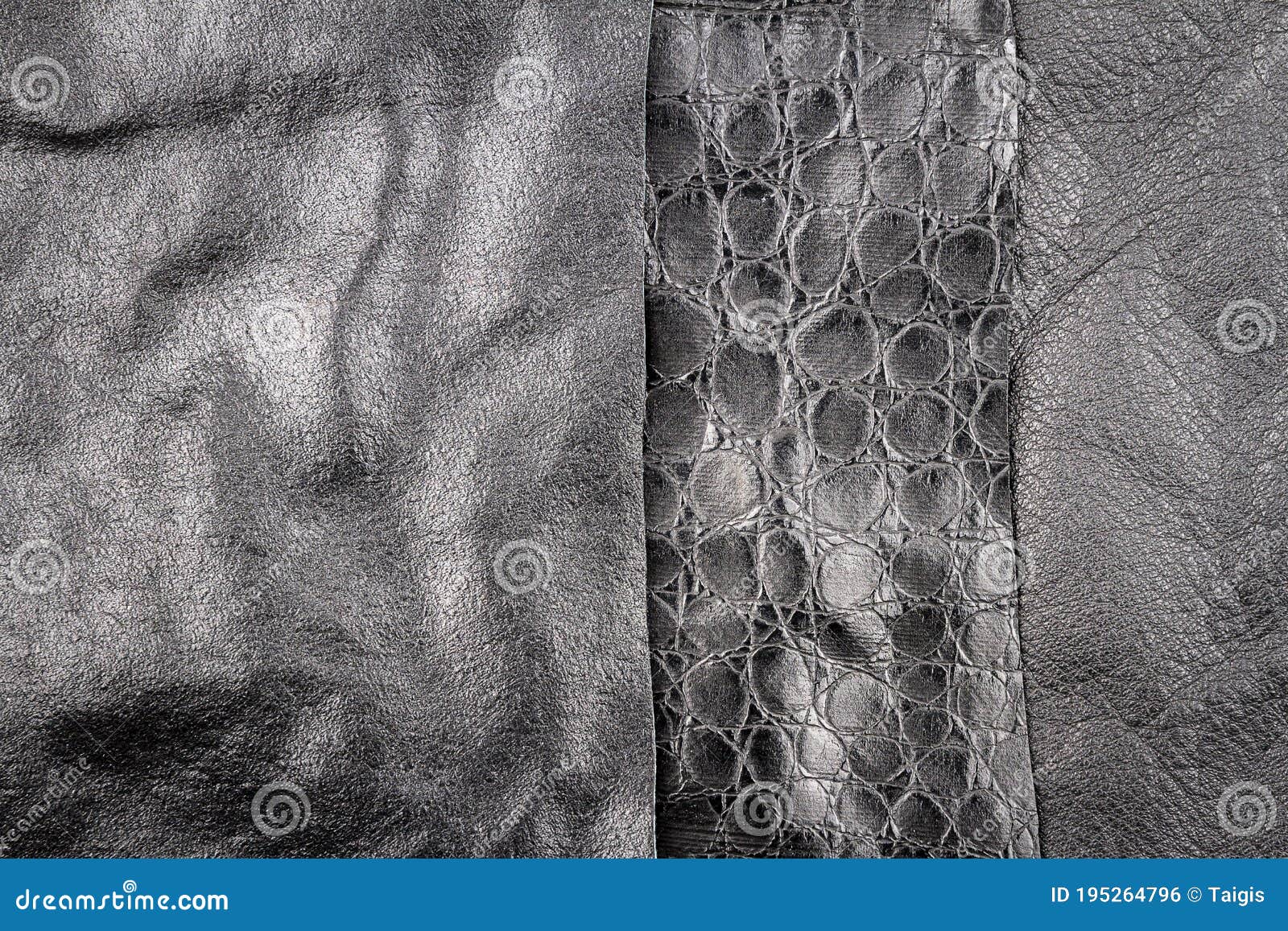 Black Leather And Fake Alligator Skin Textures Background Stock Photo ...