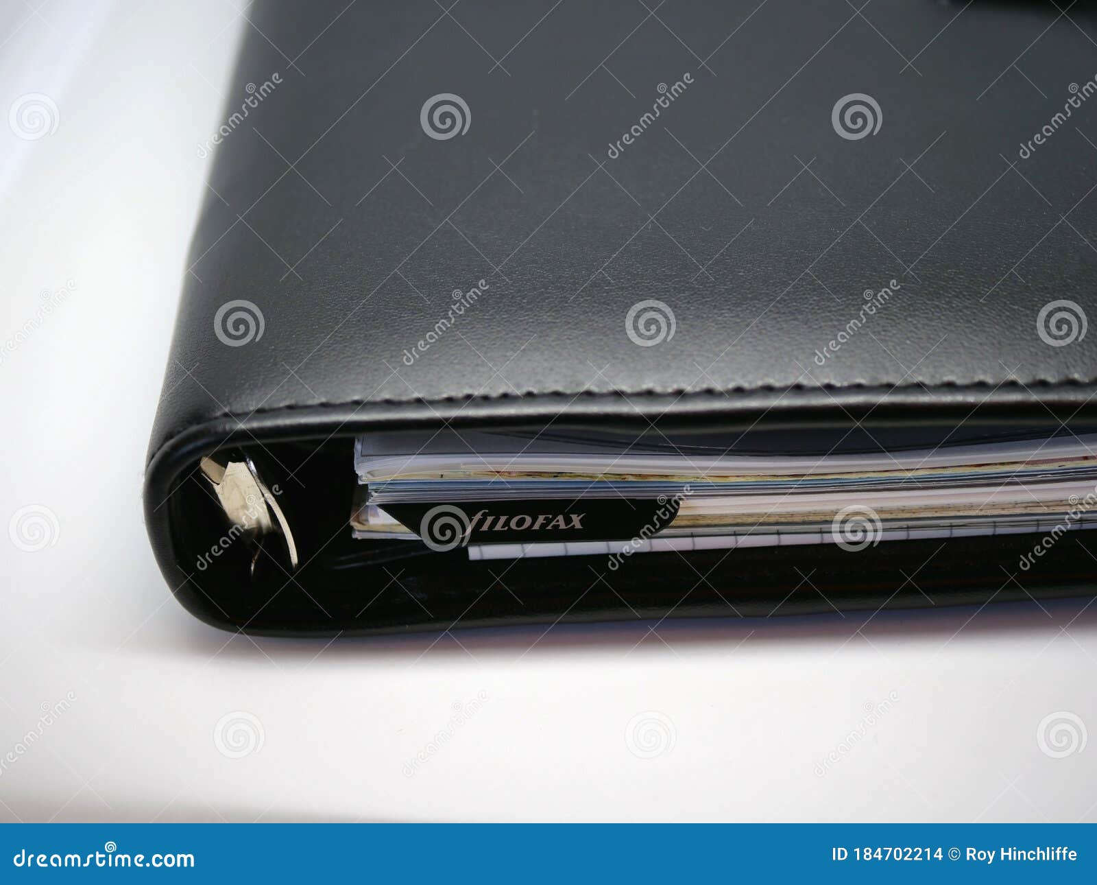 Black Leather Filofax with Stitched Edges Editorial Stock Image - Image ...