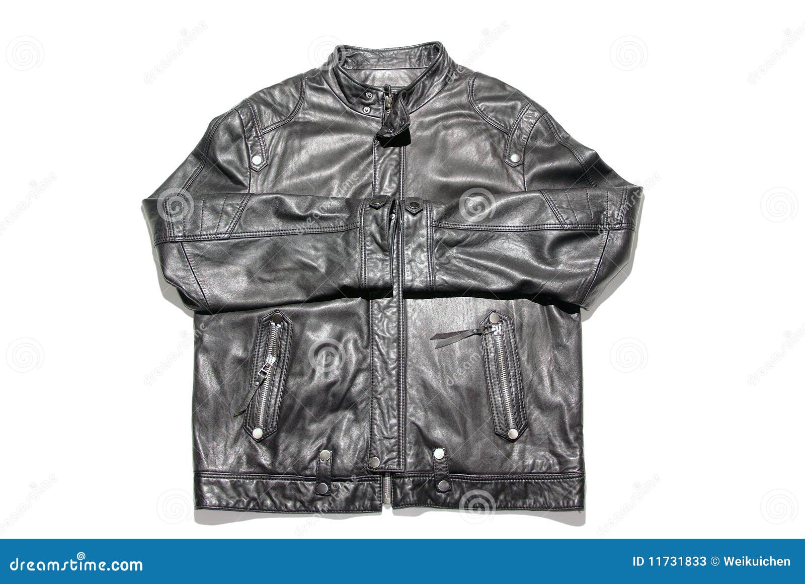 Black leather jacket stock image. Image of black, spring - 11731833
