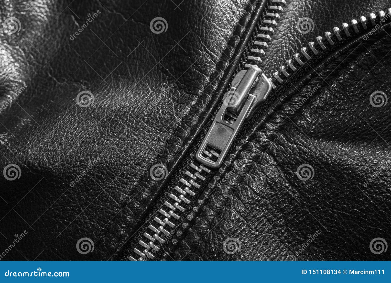 Black Leather Jacket Close Up Stock Photo - Image of dark, sewing ...