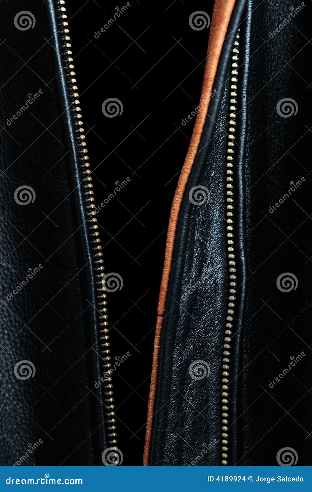 Black Leather Jacket Detail Stock Photo - Image of skin, seam: 4189924