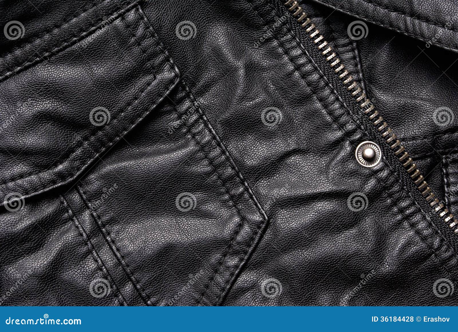 Black Leather Jacket Details Stock Photo - Image of clothing, jacket ...