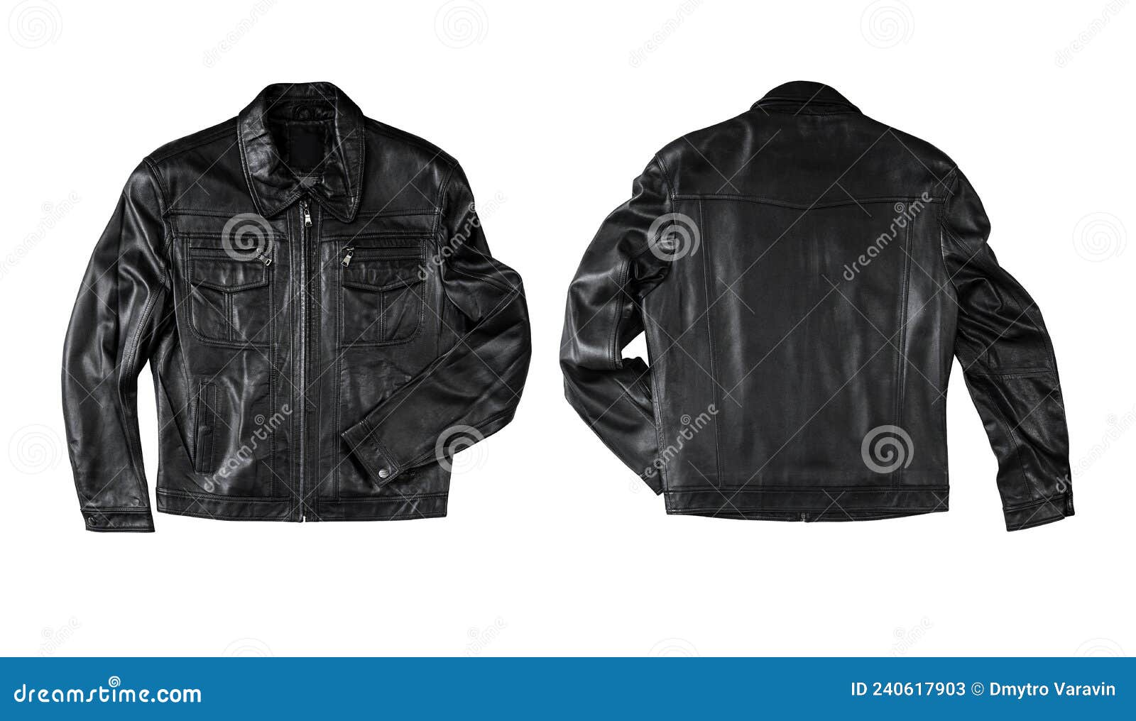 Black Leather Jackets Isolated on White Stock Image - Image of biker ...