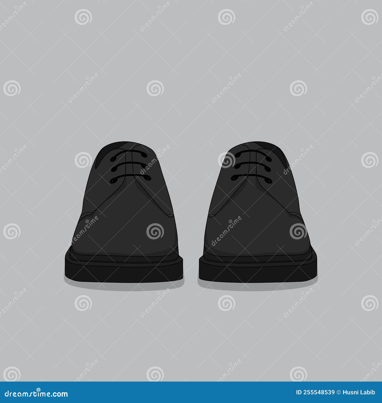 Black Leather Shoes in Cartoon Design for Advertisement Template Design ...