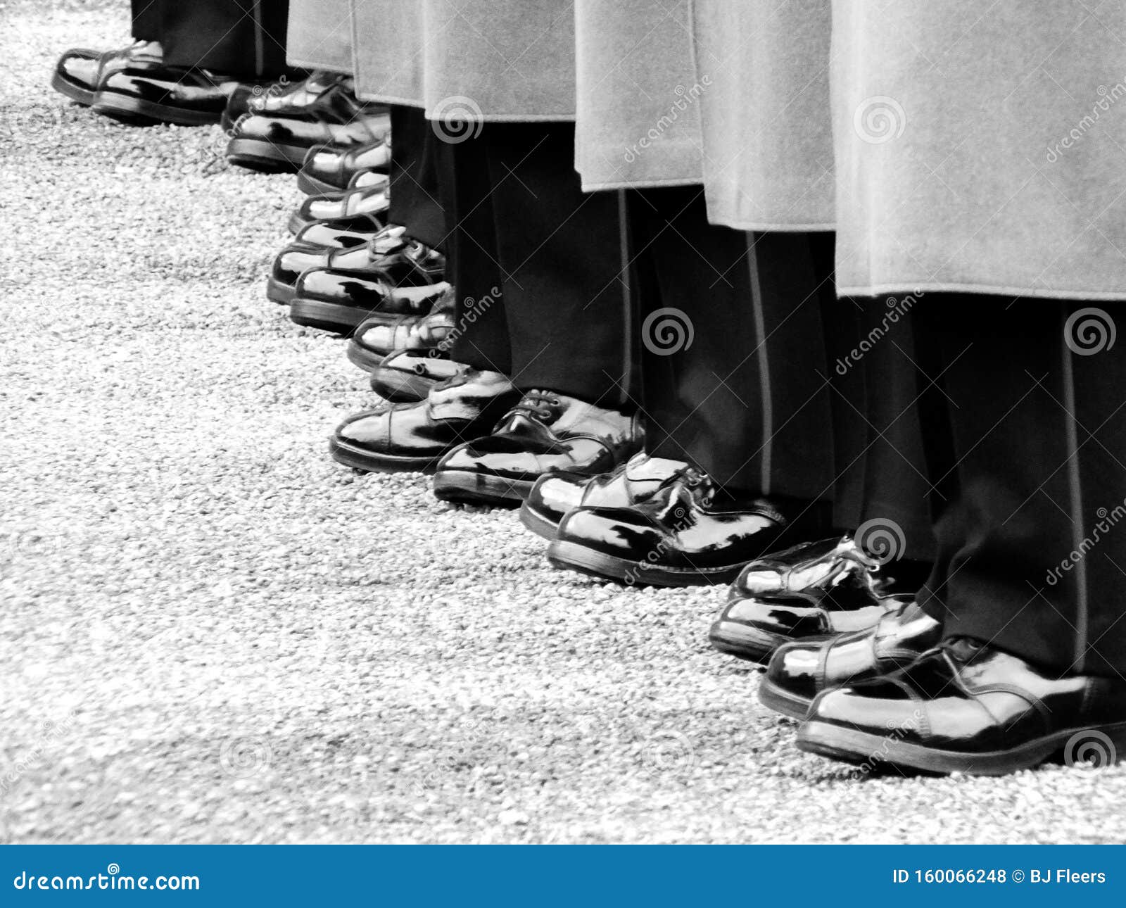Black Leather Shoes Standing in Line Stock Photo - Image of winter ...