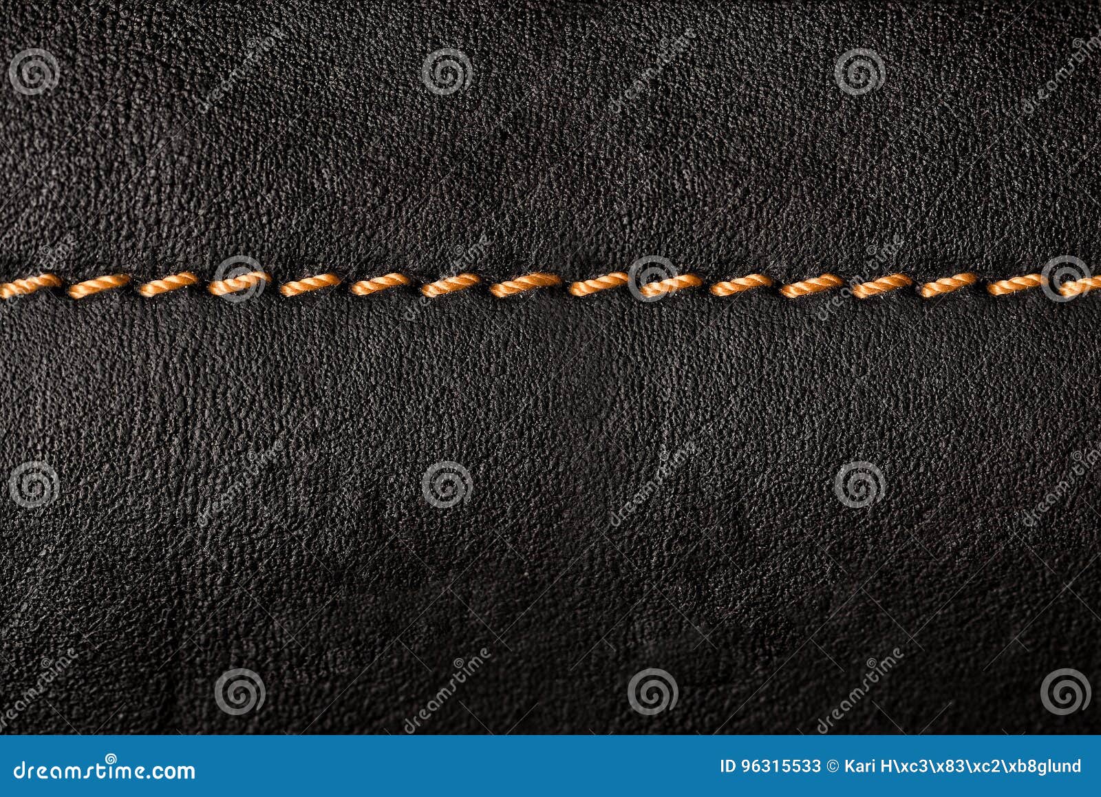 Black Leather Texture Background With Orange Seams Royalty-Free Stock ...