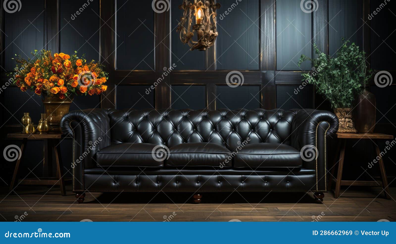 Tan Leather Tufted Ottoman: Minimalistic Design With Soft Gradients ...