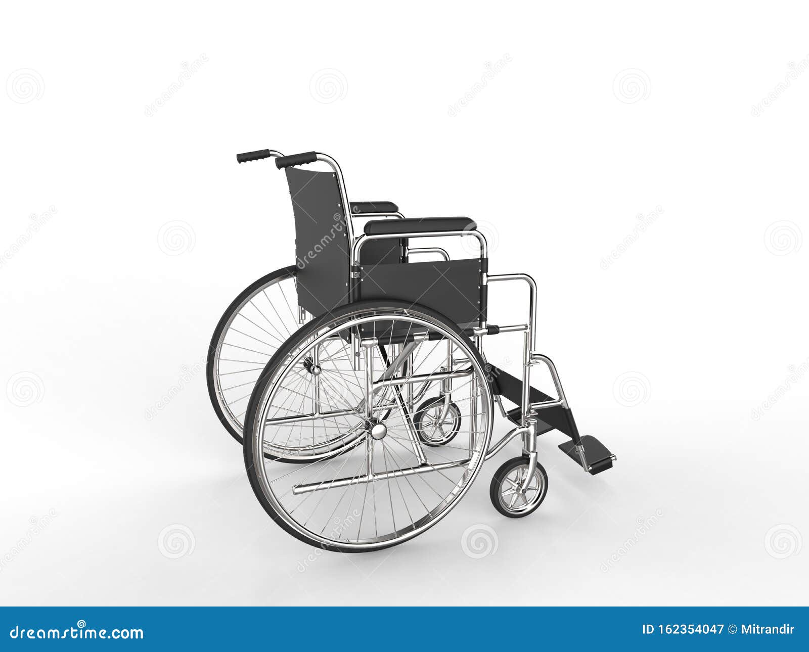 Wheelchair Top View On A White Background. 3d Renderi Stock Image ...