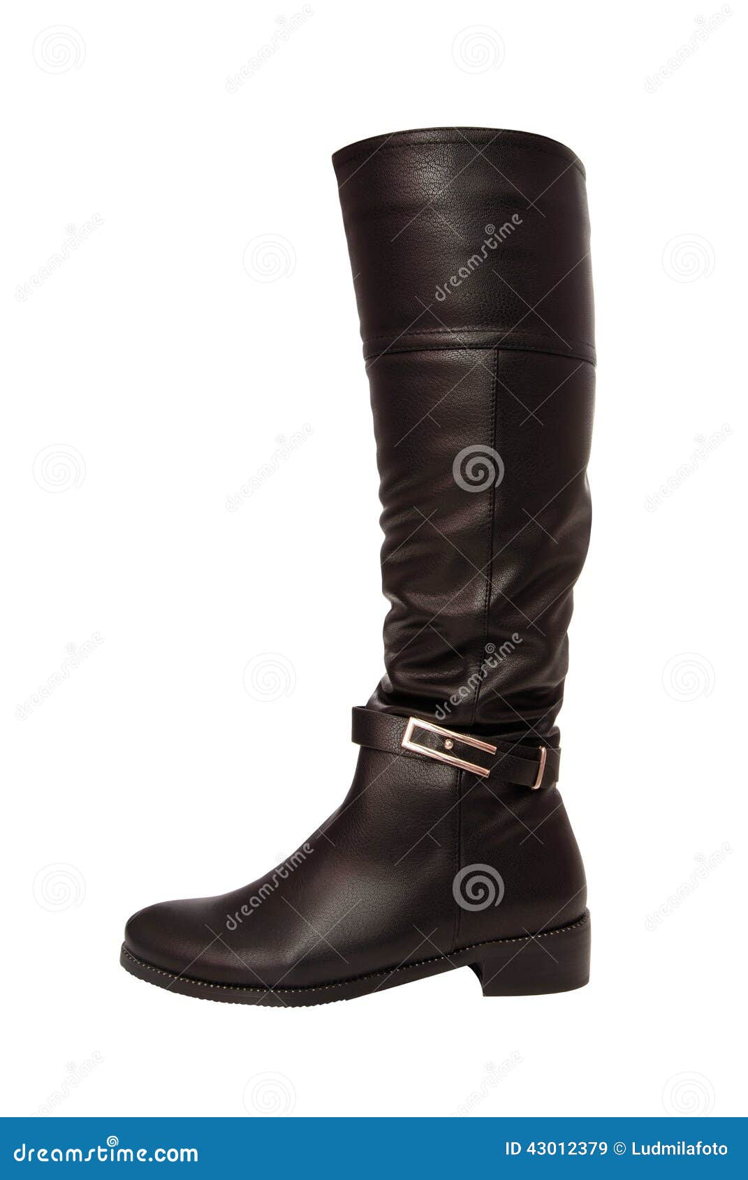 Black leathern jackboot stock image. Image of design - 43012379
