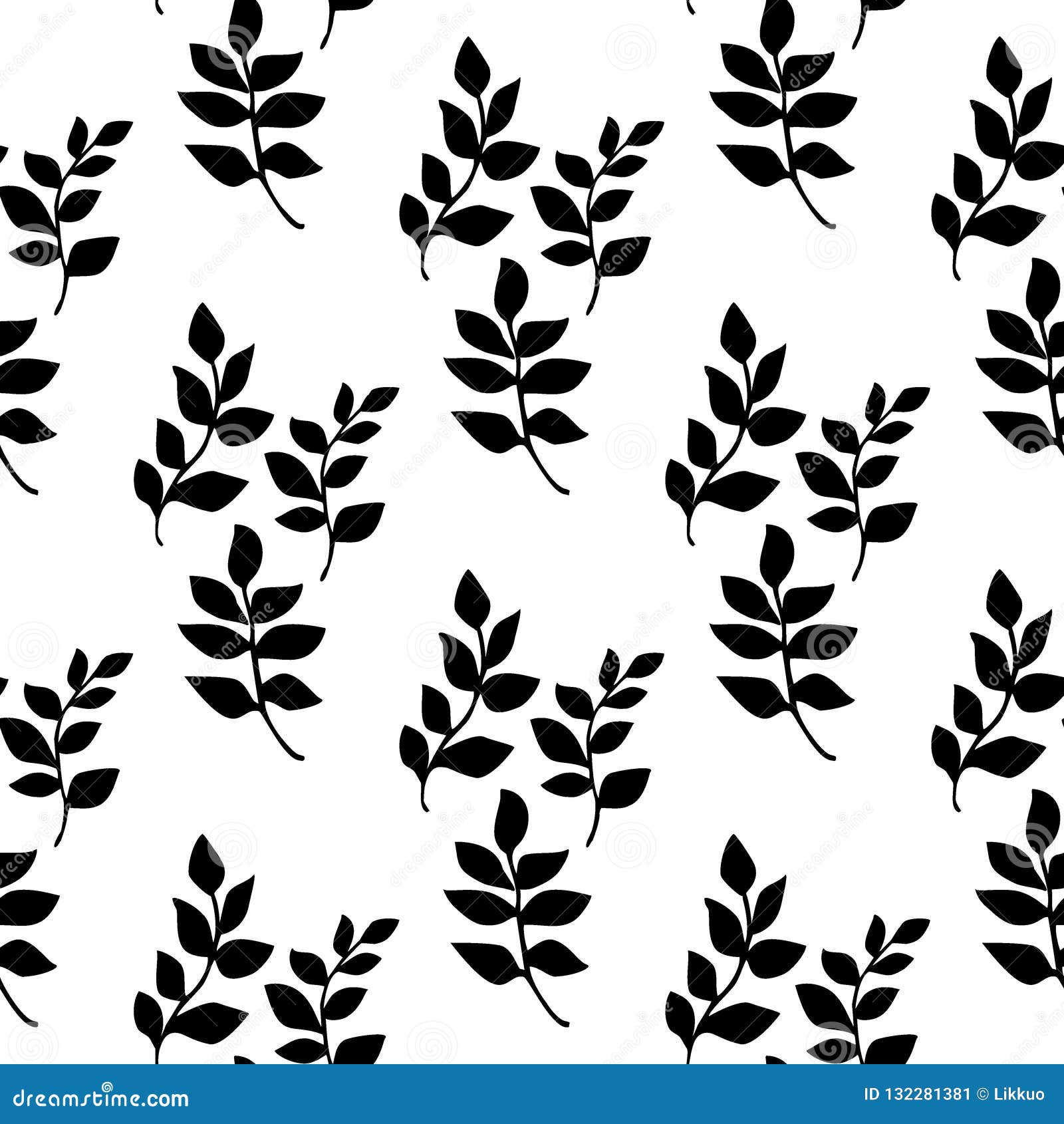 Black Leaves Seamless Pattern. Beautiful Stock Vector - Illustration of leaves, natural: 132281381