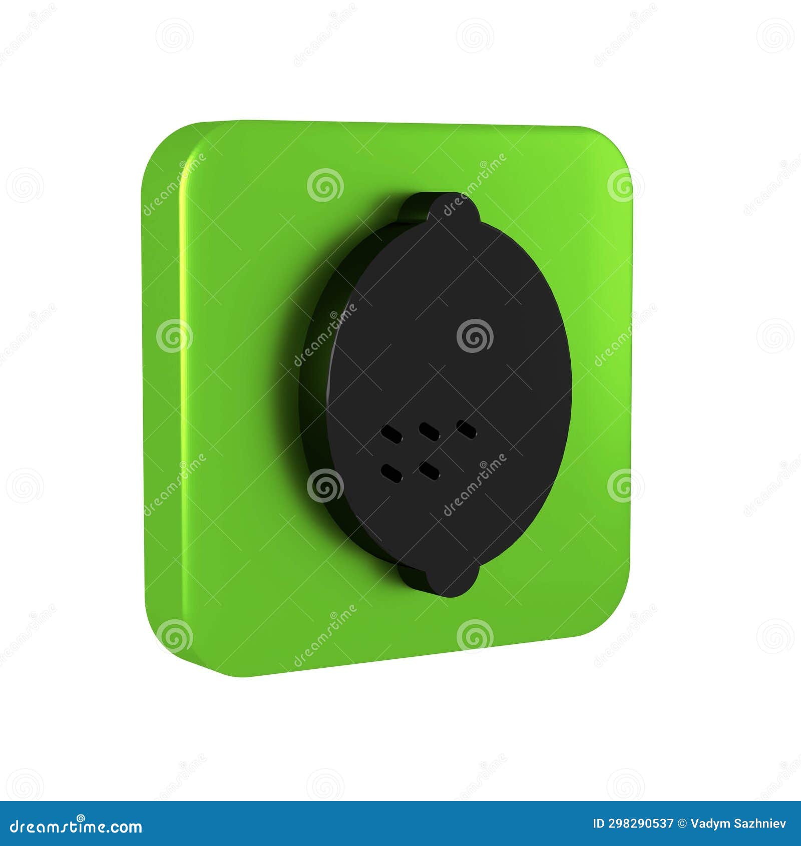 Black Lemon Icon Isolated on Transparent Background. Green Square ...