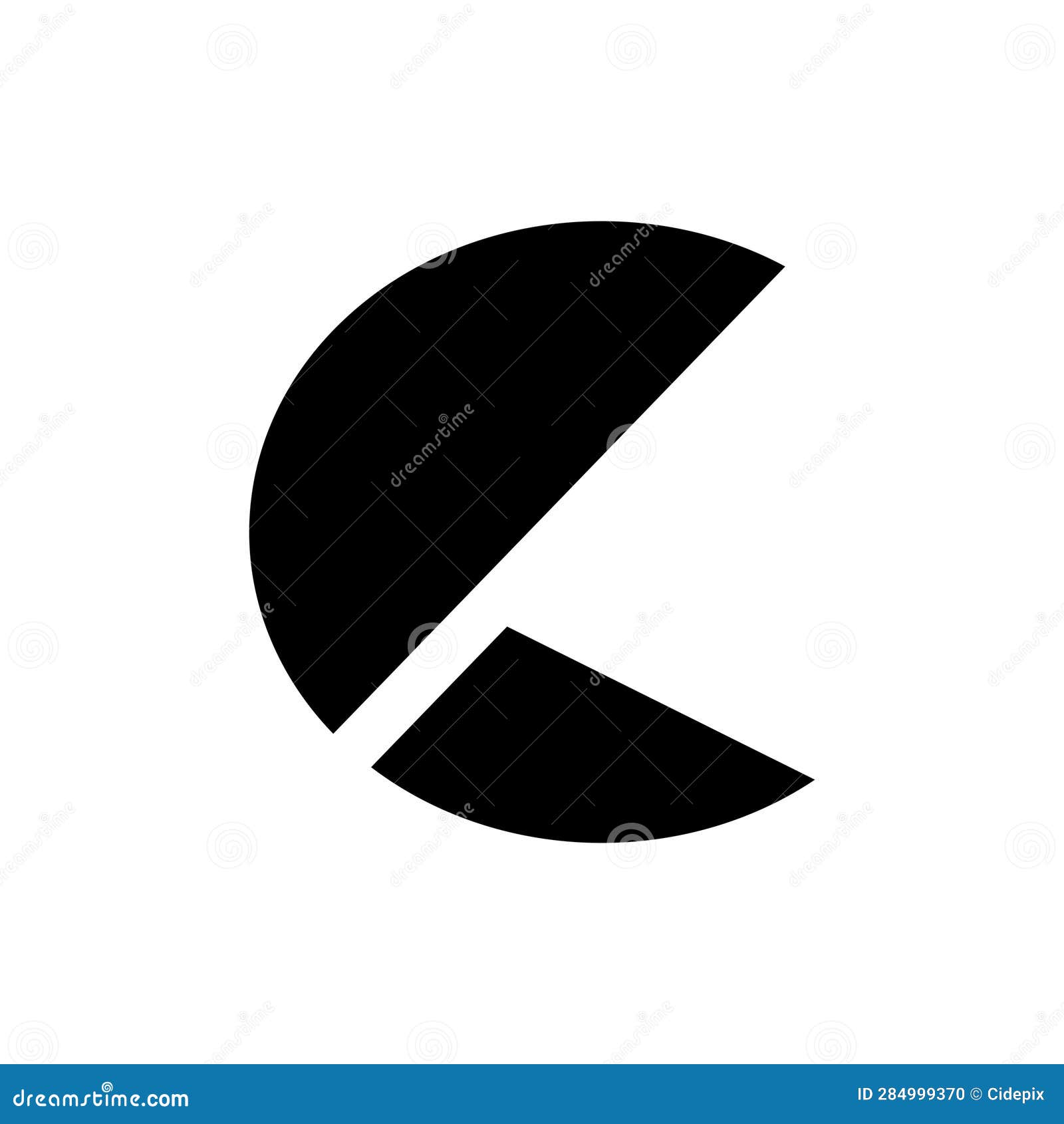 Black Letter C Icon with Half Circles Stock Vector - Illustration of ...