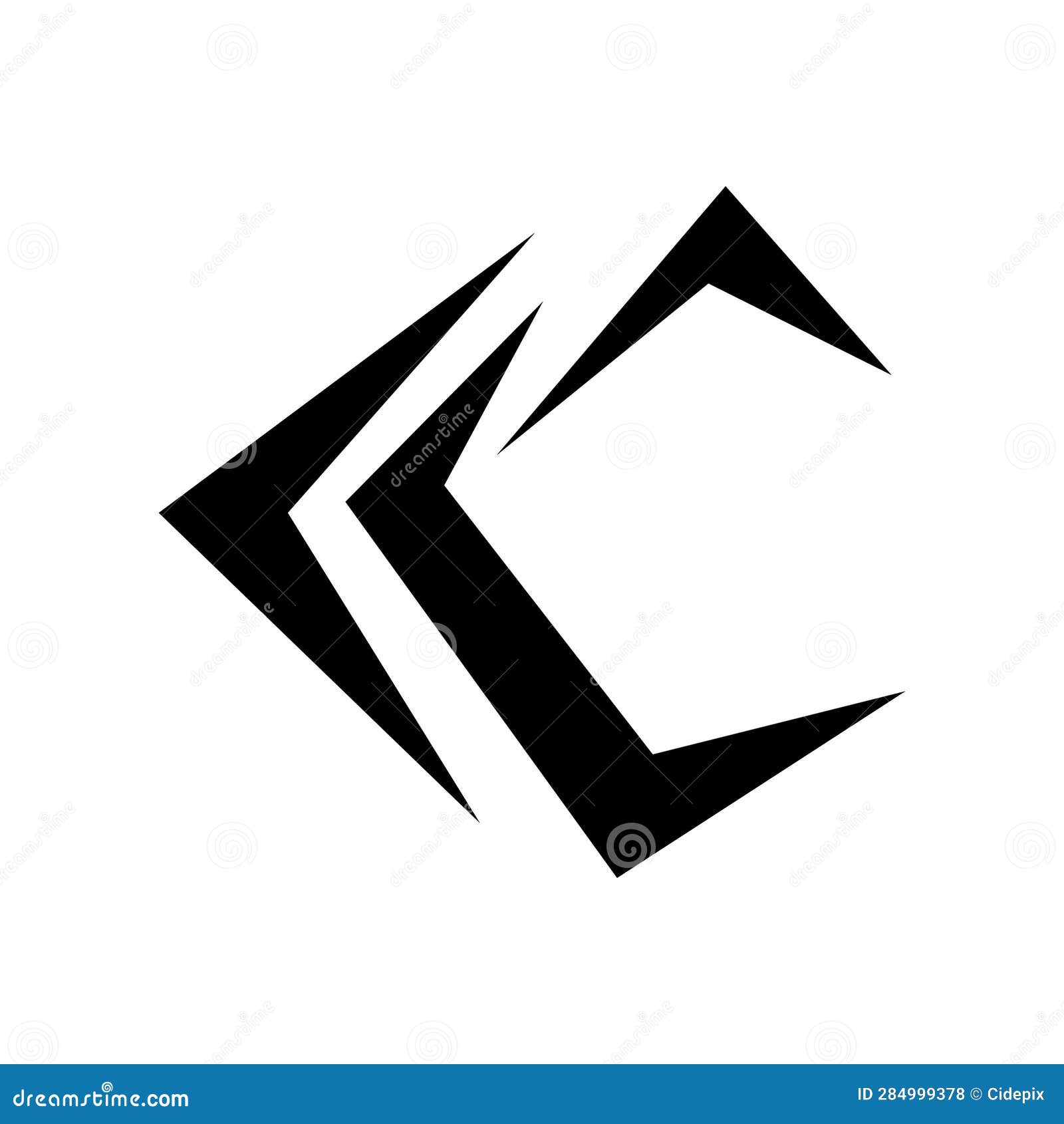 Black Letter C Icon with Pointy Tips Stock Vector - Illustration of ...