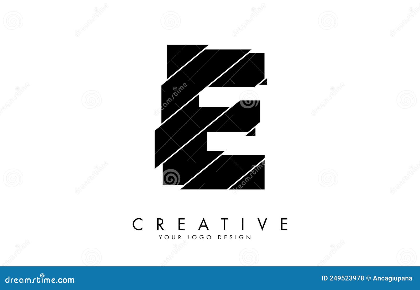 Black Letter D with Abstract Sliced Effect Logo Design. Creative Vector ...