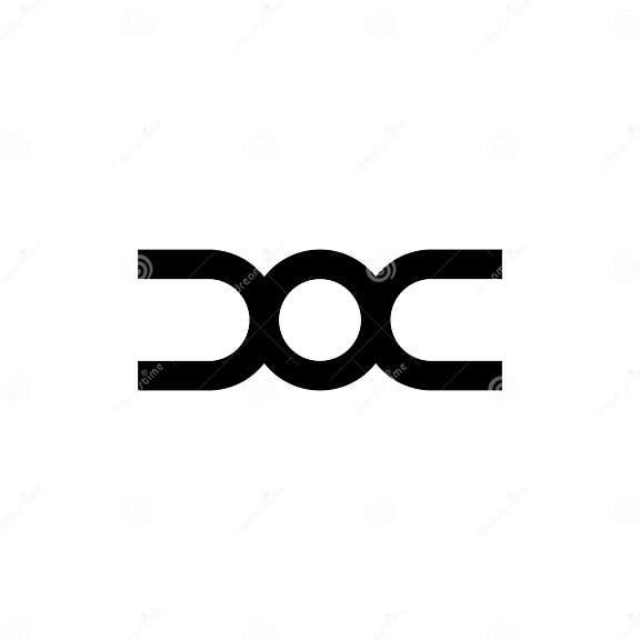 Black Letter DOC Initial Logo Icon Stock Vector - Illustration of flat ...
