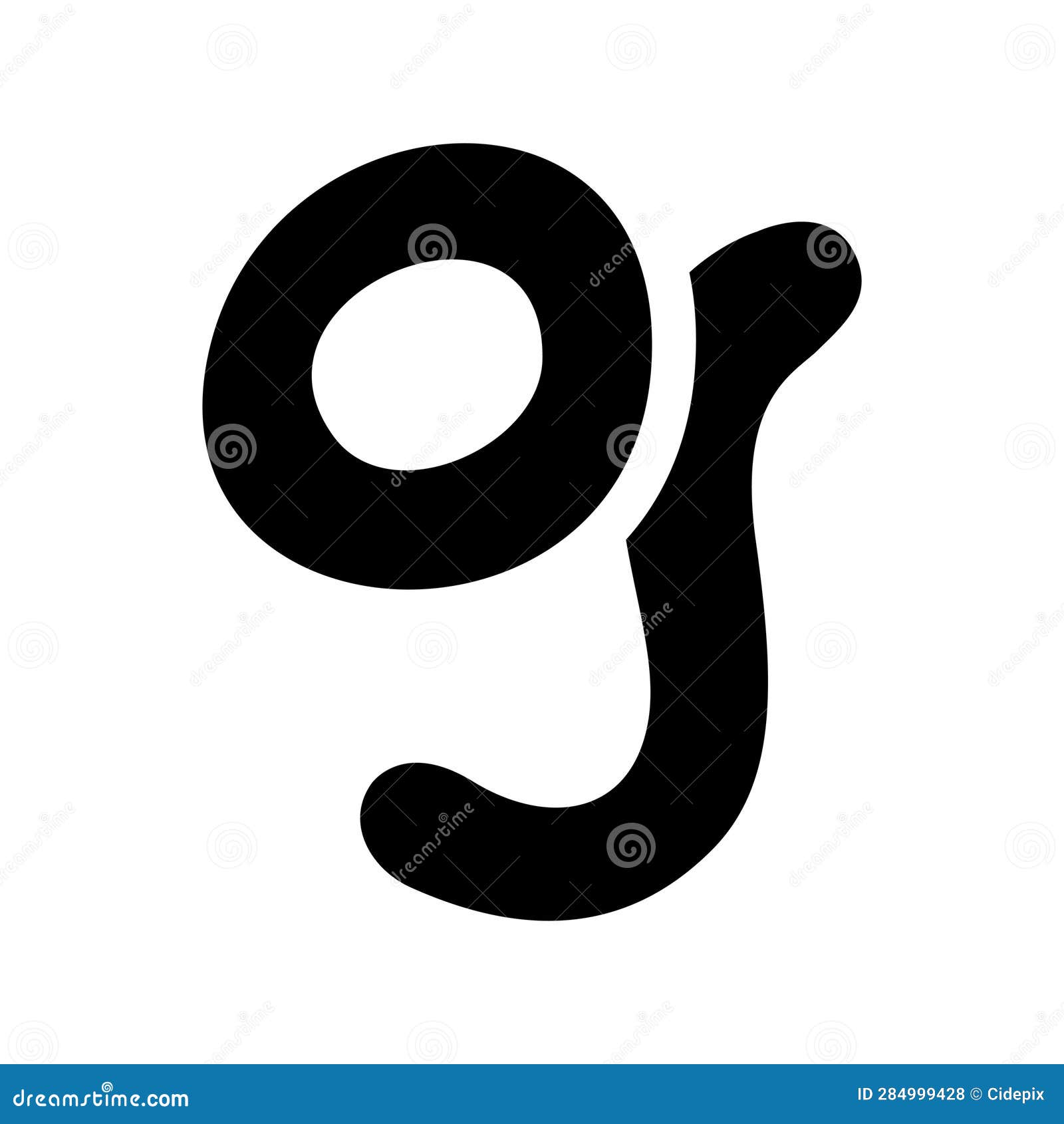 Black Letter G Icon with Soft Round Lines Stock Vector - Illustration ...