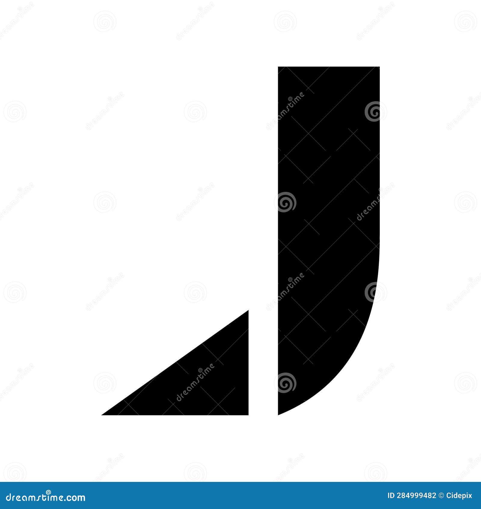 Black Letter J Icon with a Triangular Tip Stock Vector - Illustration ...