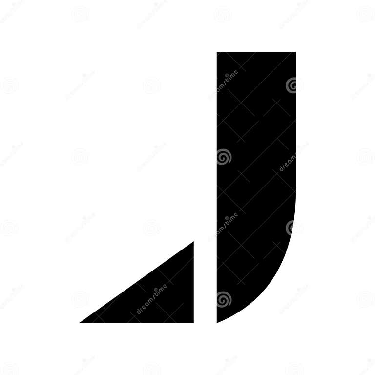 Black Letter J Icon with a Triangular Tip Stock Vector - Illustration ...