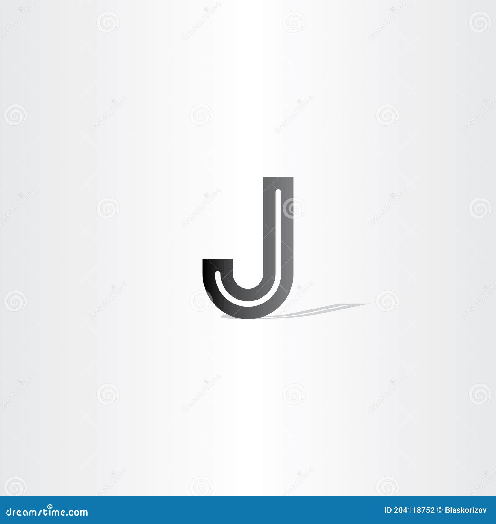 Black Letter J Logo Design Element Stock Vector - Illustration of ...