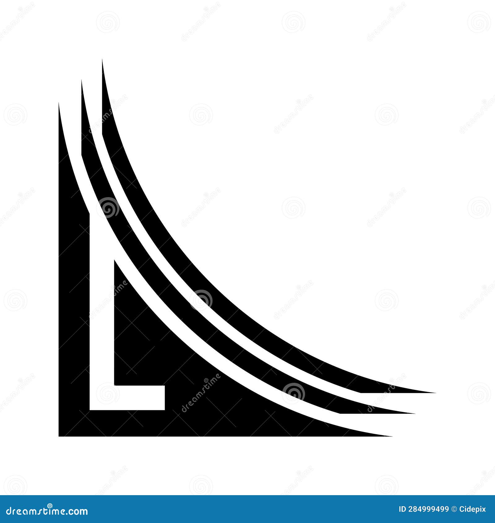 Black Letter L Icon with Layers Stock Vector - Illustration of style ...