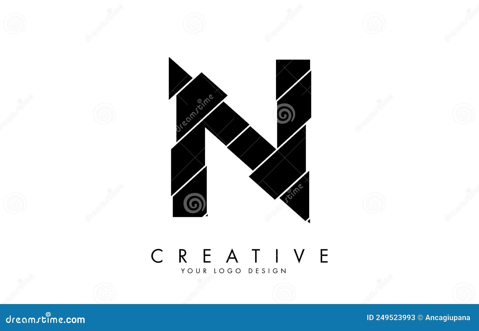Black Letter M with Abstract Sliced Effect Design. Creative Vector ...