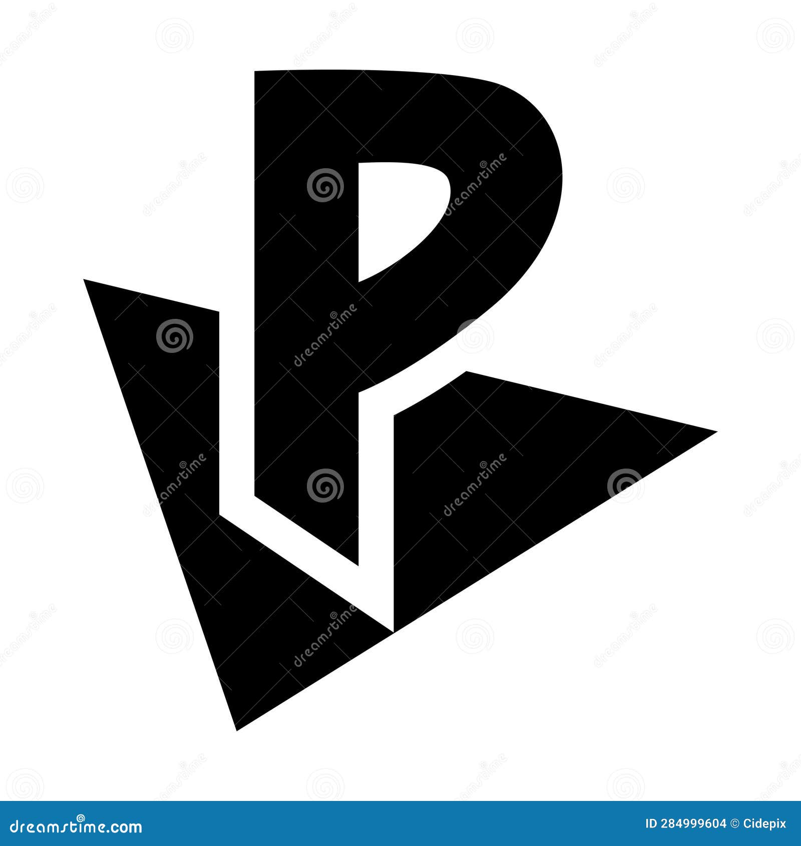 Black Letter P Icon with a Triangle Stock Vector - Illustration of ...