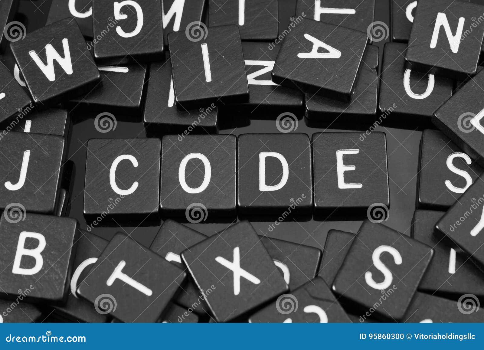 Black Letter Tiles Spelling the Word & X22;code& X22; Stock Photo ...