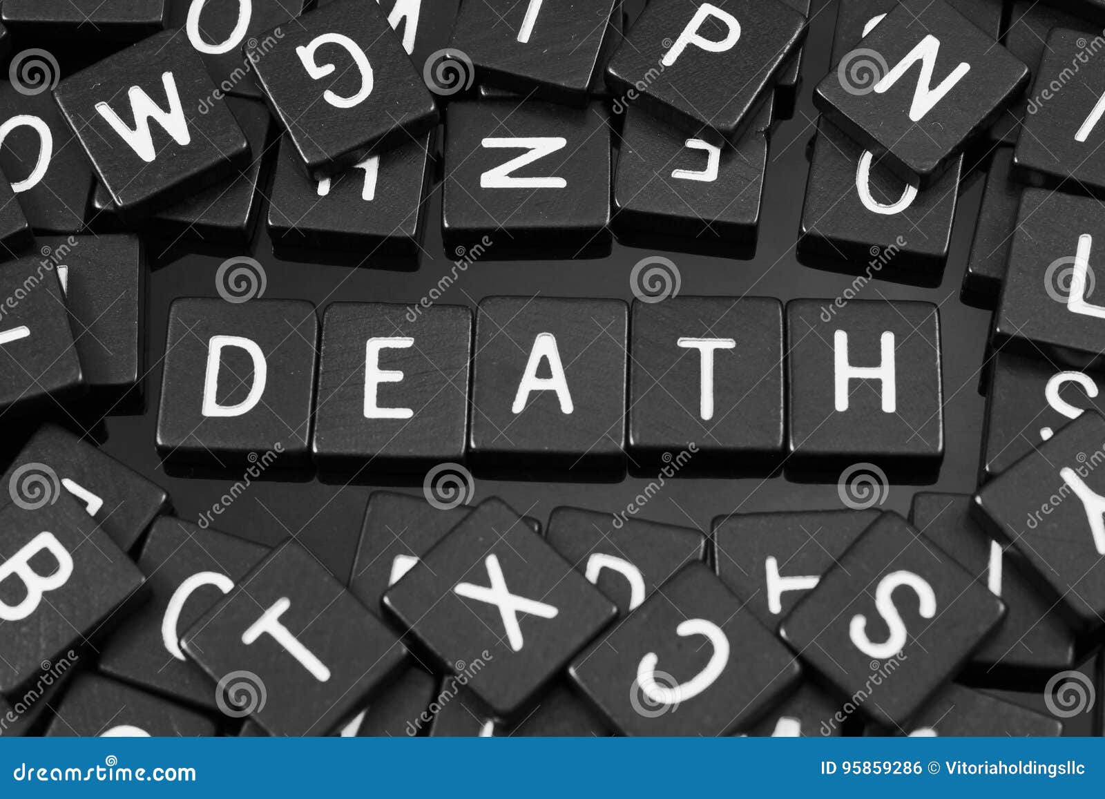 Black Letter Tiles Spelling the Word & X22;death& X22; Stock Photo ...