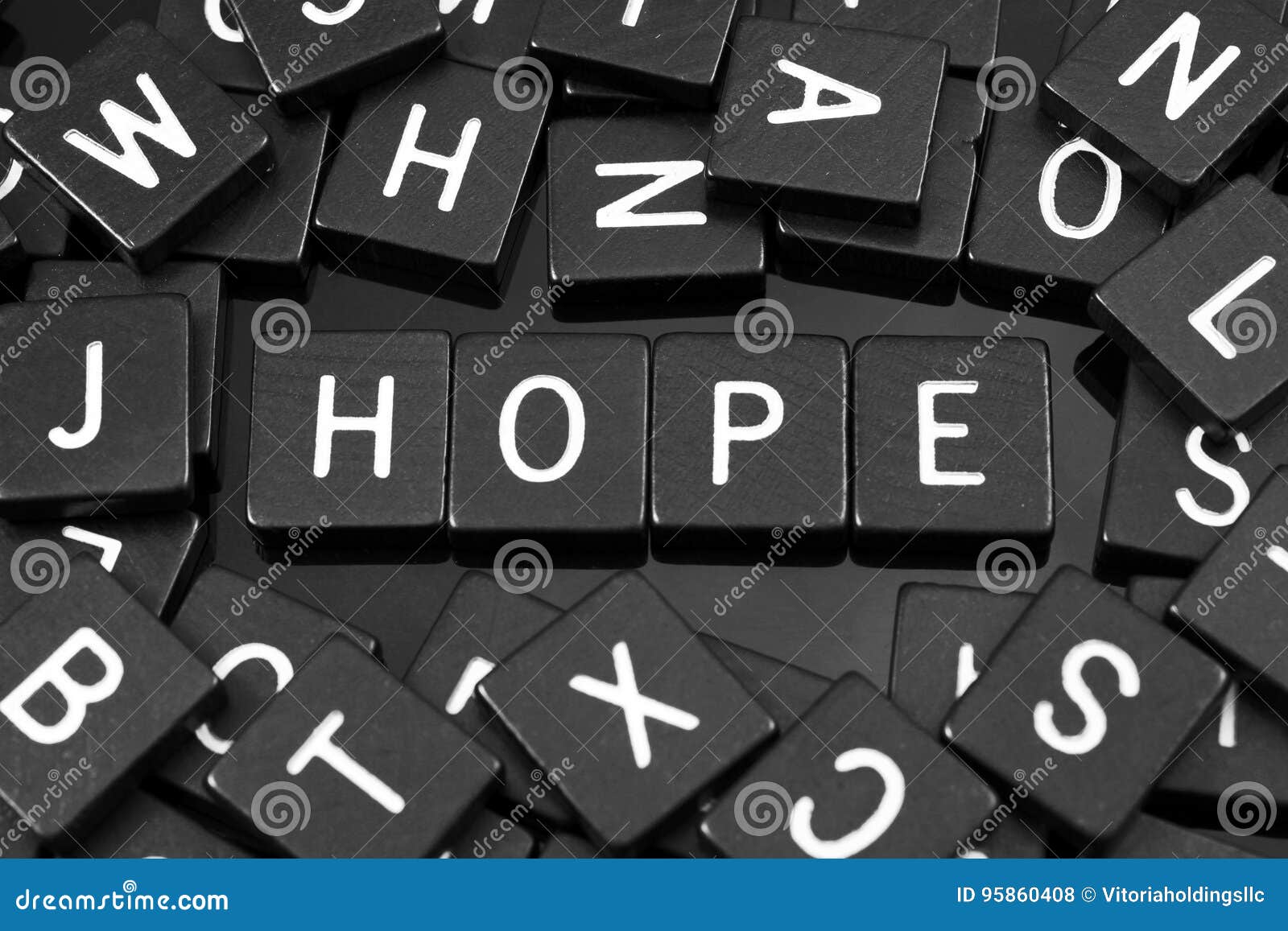 Black Letter Tiles Spelling the Word & X22;hope& X22; Stock Photo ...
