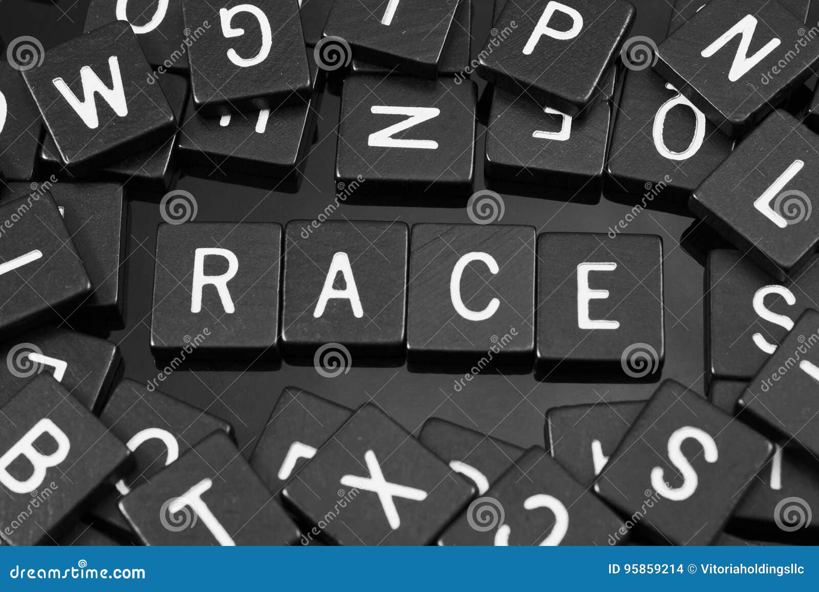 Black Letter Tiles Spelling the Word & X22;race& X22; Stock Photo ...